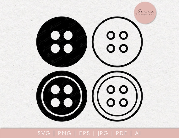Sewing Button Svg 4 Hole Buttons Seamstress Svg Tailor Svg - Etsy
