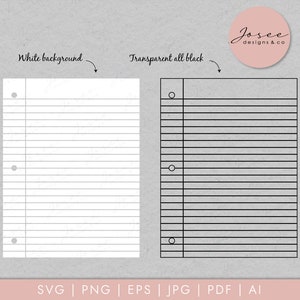 Lined Notebook SVG, PNG, School Paper Svg, Line Paper Svg, Lined Paper ...