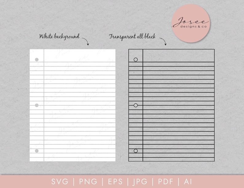 Lined Notebook SVG, PNG, School Paper Svg, Line Paper Svg, Lined Paper ...