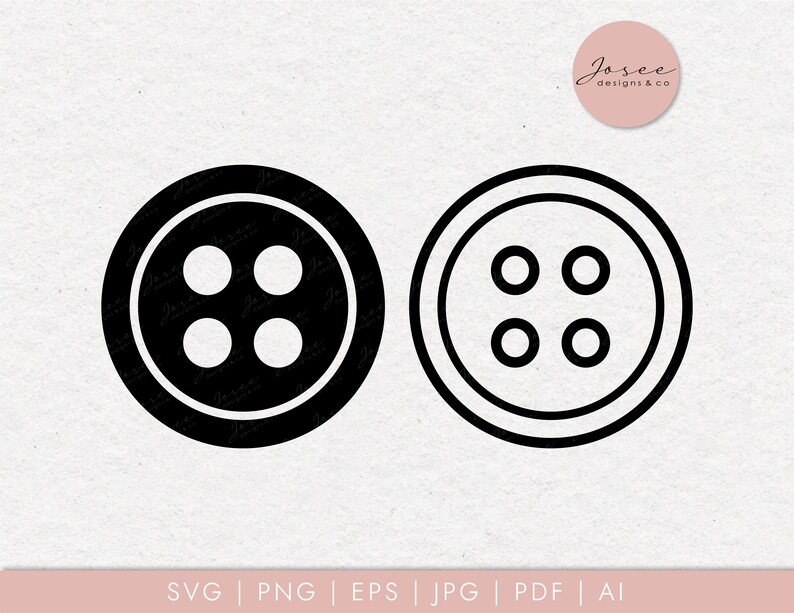 Sewing Button Svg 4 Hole Buttons Seamstress Svg Tailor Svg - Etsy