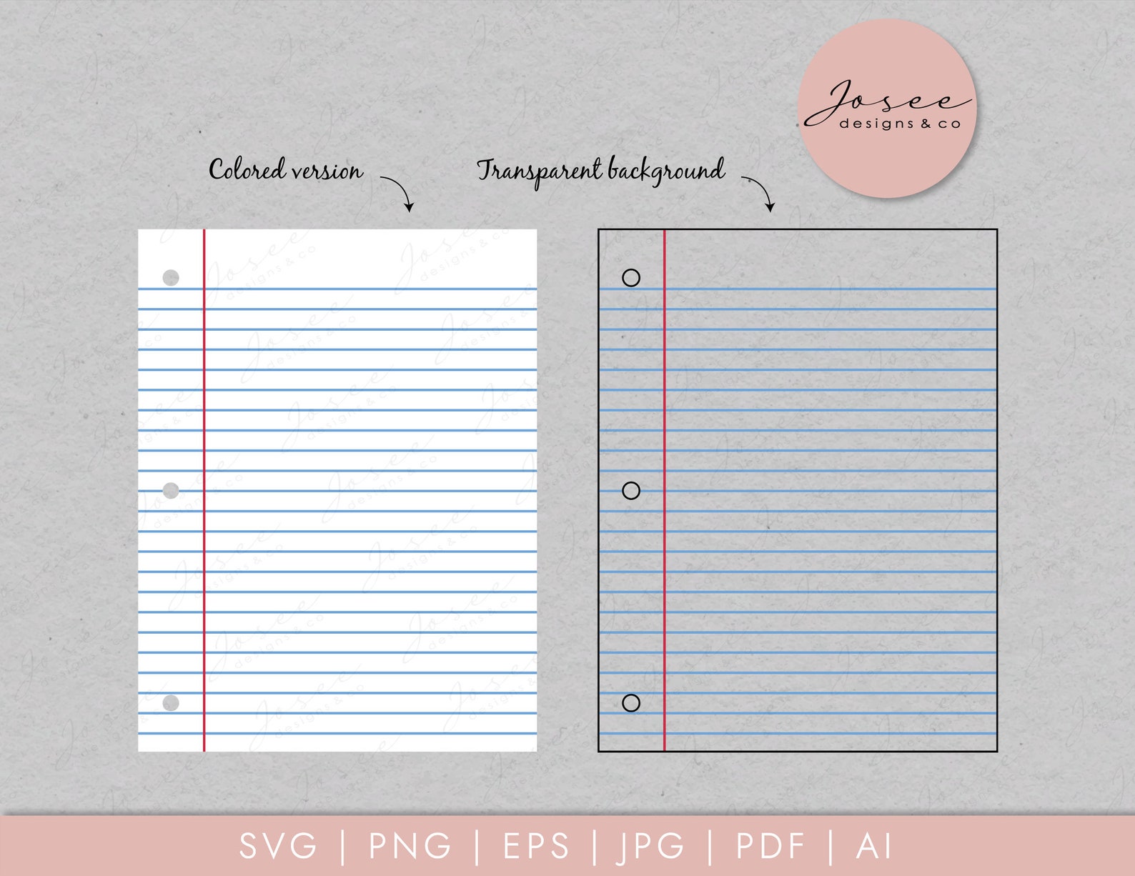 Lined Notebook SVG, PNG, School Paper Svg, Line Paper Svg, Lined Paper ...