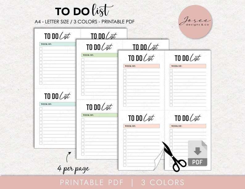 Printable to Do List, PDF Planner Checklist, Daily to Do List, Task ...