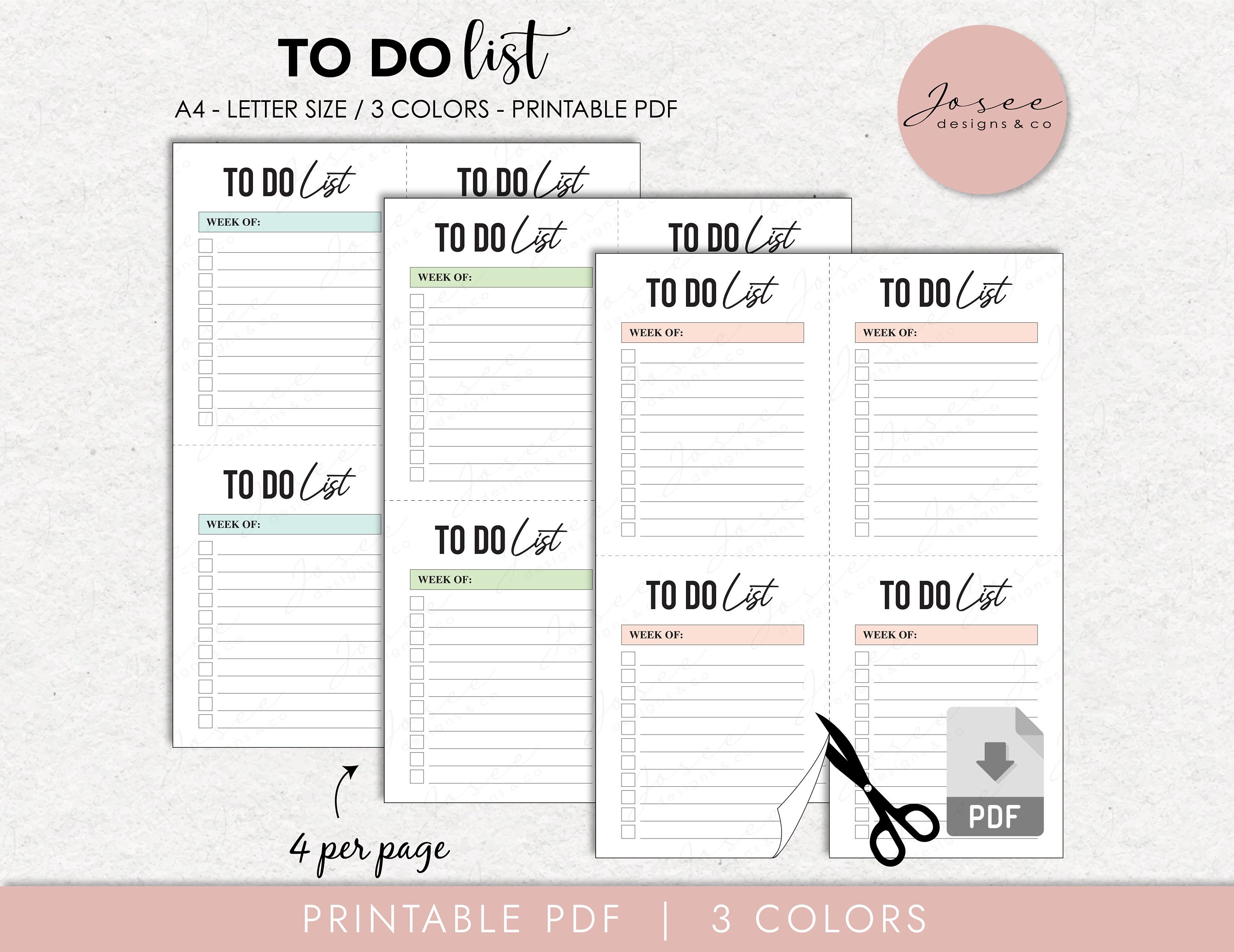 Printable to Do List, PDF Planner Checklist, Daily to Do List, Task ...