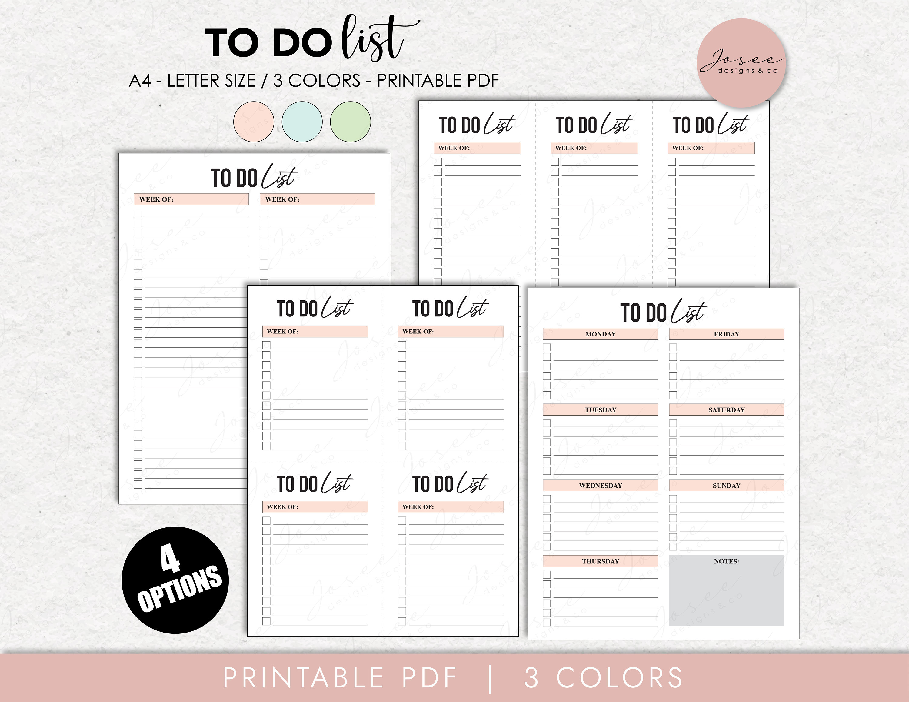 Printable to Do List, PDF Planner Checklist, Daily to Do List, Task ...