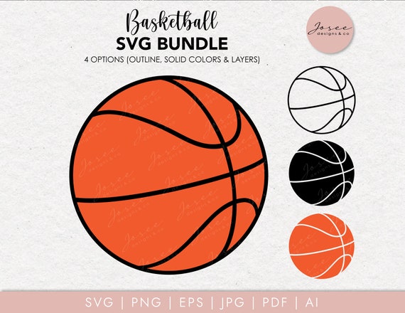 Basketball SVG Sports Svg Bundle Basketball Outline | Etsy