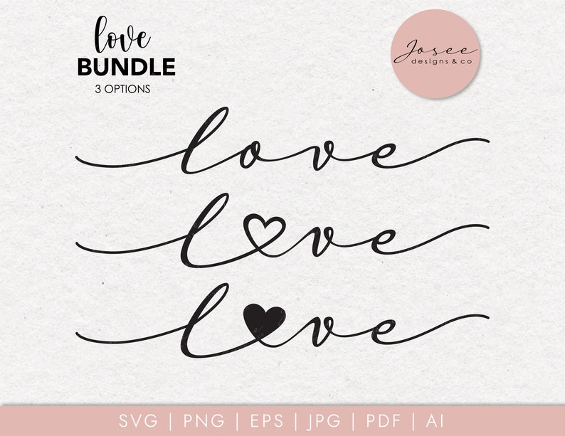 Love SVG Love Love Script Svg Love Cursive Svg Wedding - Etsy