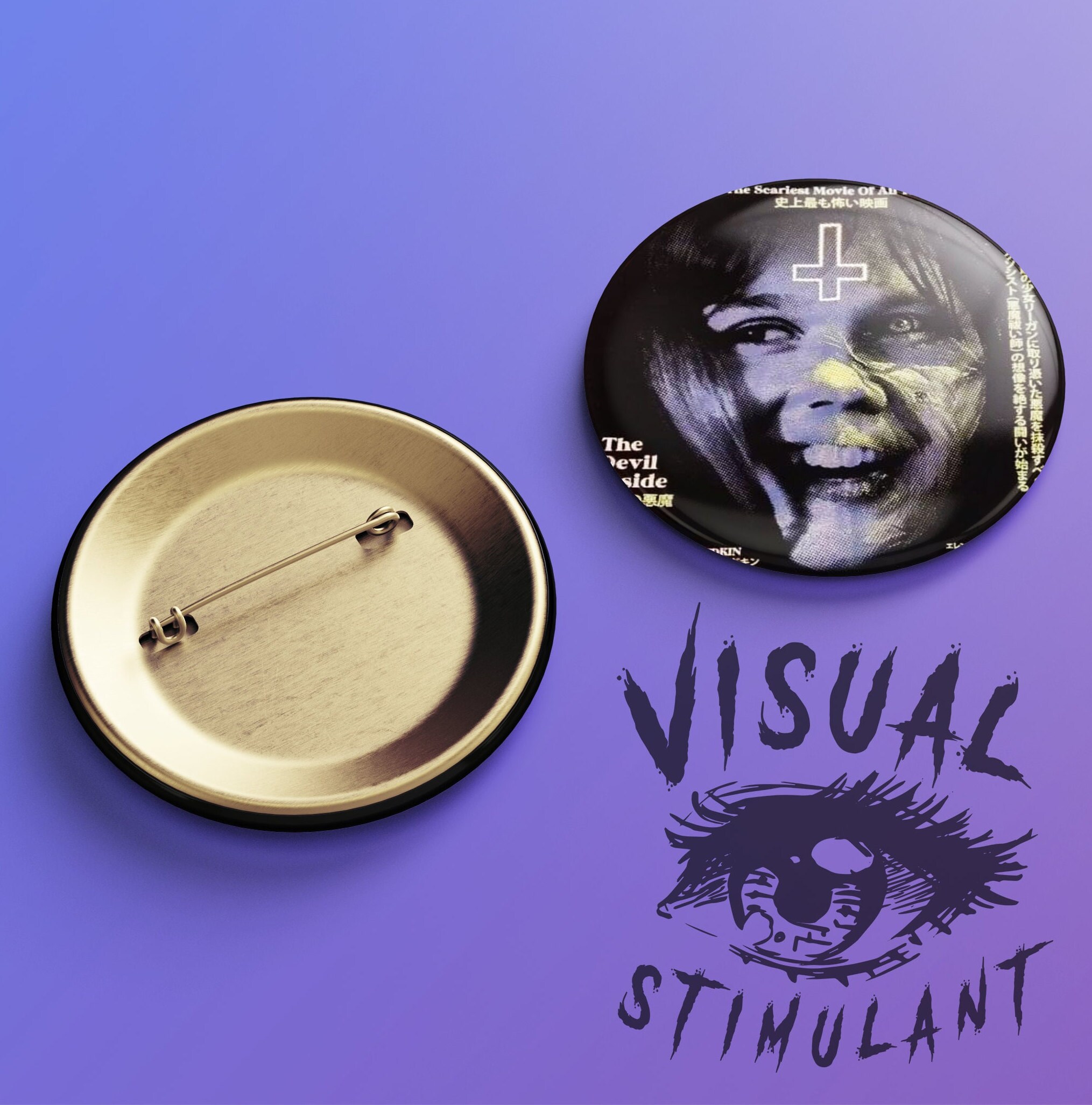Visual Stimulant, the Exorcist, Exorcist, Horror, Holographic, Button ...