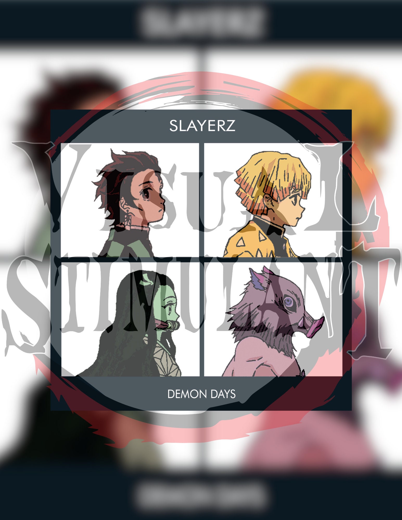 Visual Stimulant Demon Slayer Kimetsu No Yaiba Gorillaz Demon Dayz