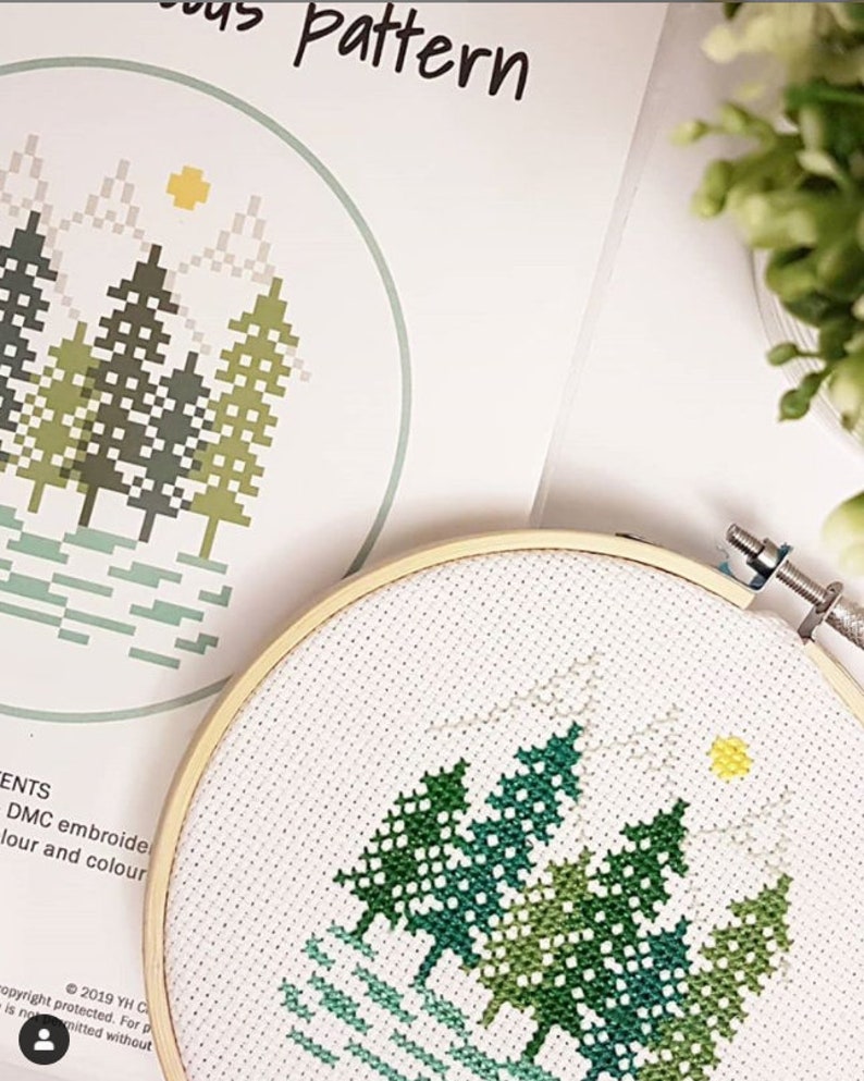 Full Cross Stitch Kit: Into the Woods - DIY Kit - 5-inch Hoop, Fabric ...