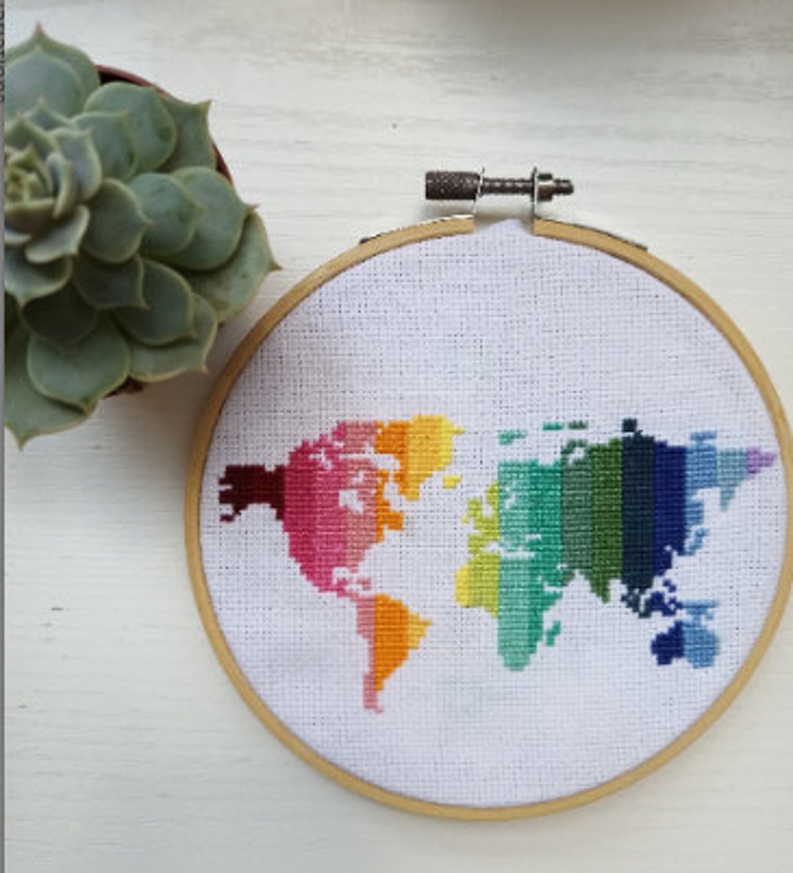 PDF Cross Stitch Pattern: off to See the World - World Map - Etsy