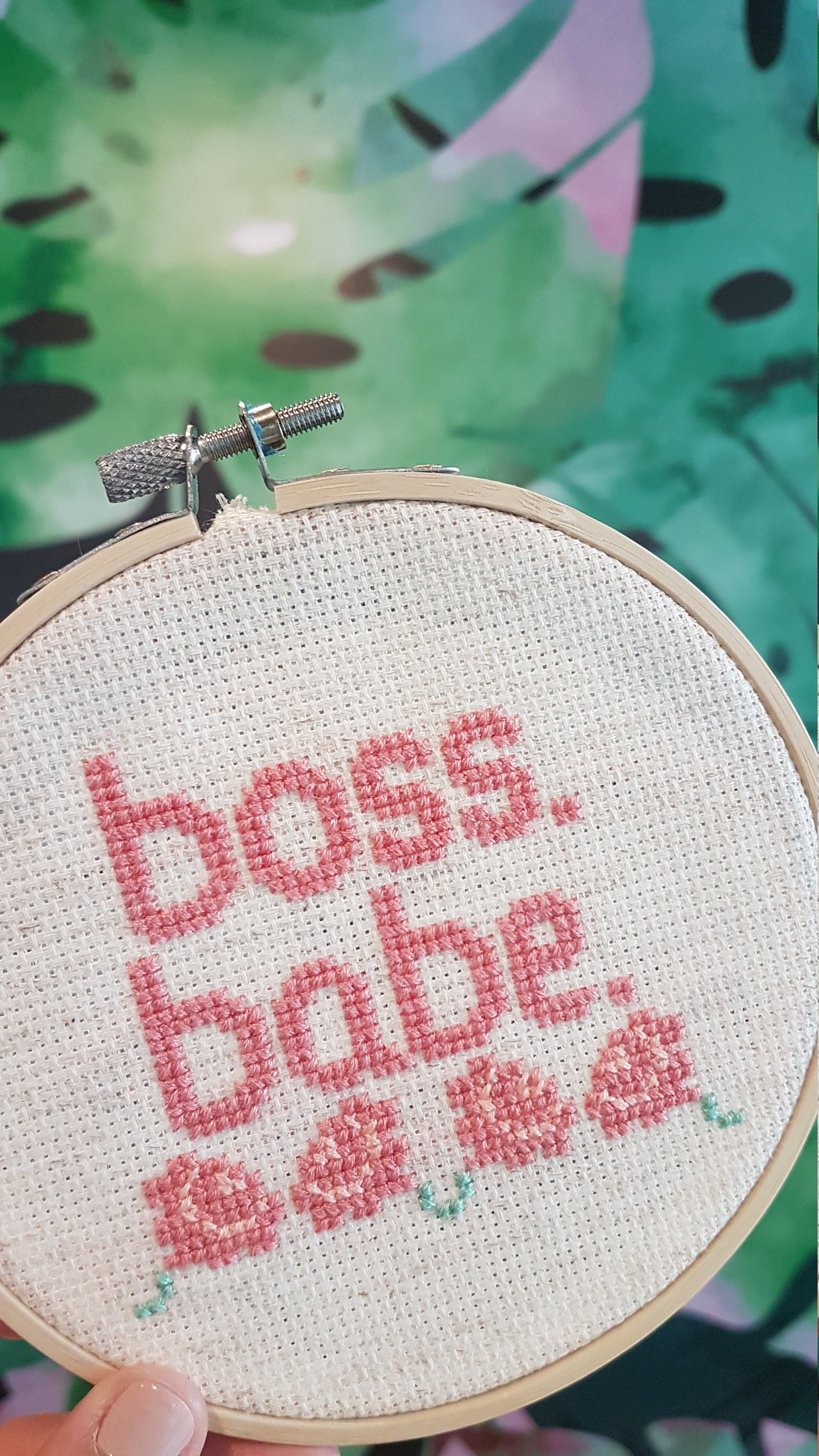 PDF Cross Stitch Pattern: Boss Babe light Pink Instant - Etsy