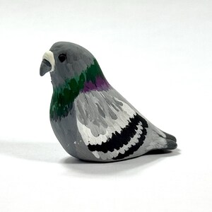 Pigeon Miniature Polymer Clay Bird Totem Desk Companion Figurine, Tiny ...