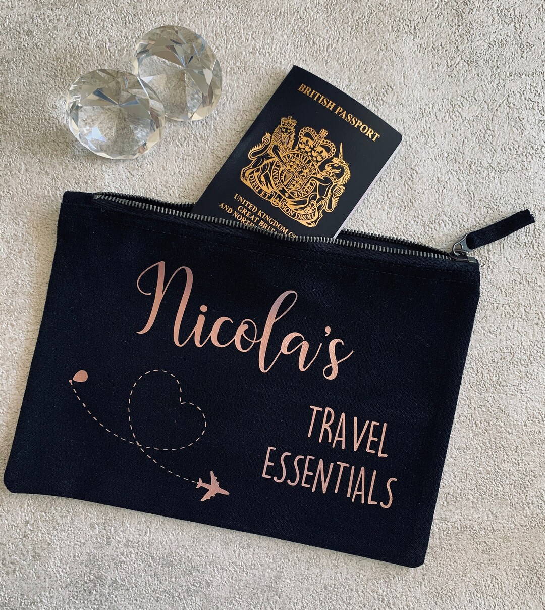 Personalised Travel Document Pouch - Document Holder - Passport ...