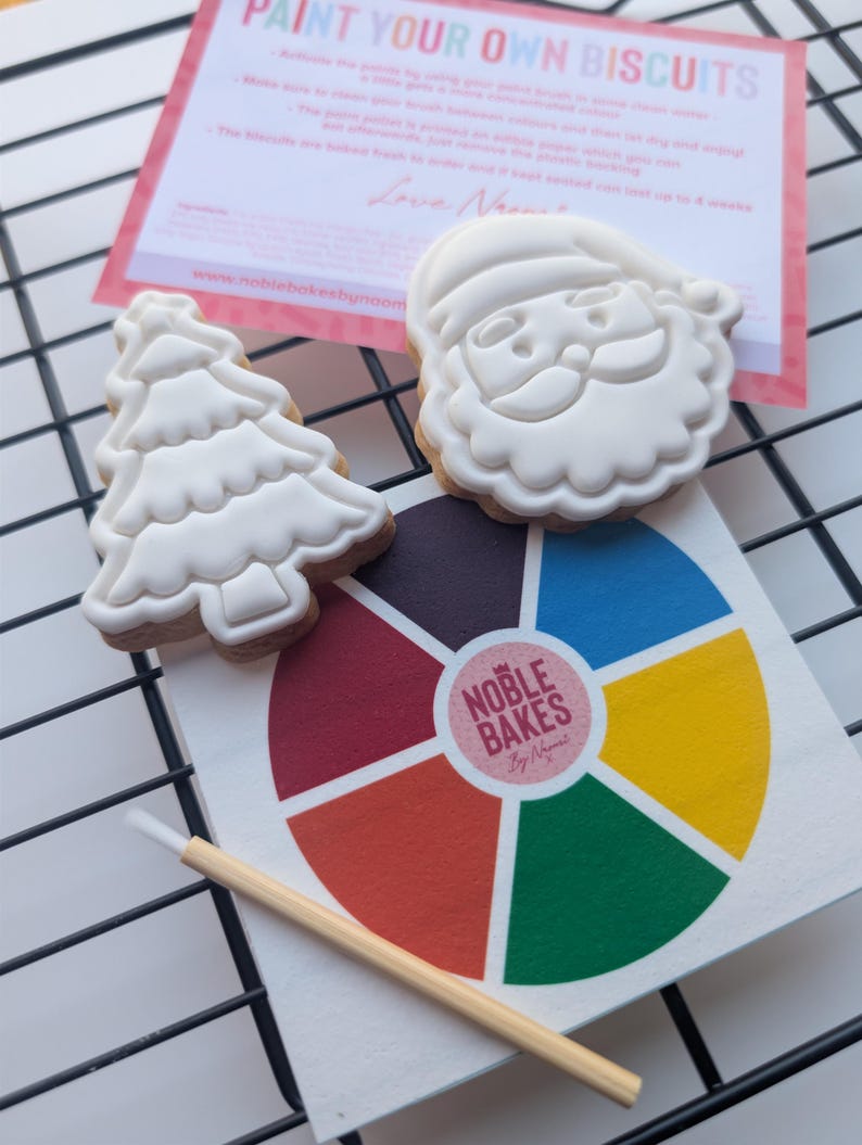 Paint Your Own Christmas Character Biscuits Edible Paint Pallet Gift ...