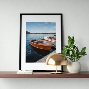 Classic Boat on Lake Print - Lake Wall Art, Digital Download, Travel ...
