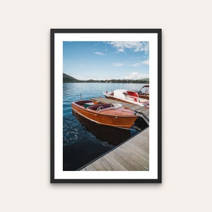Classic Boat on Lake Print - Lake Wall Art, Digital Download, Travel ...