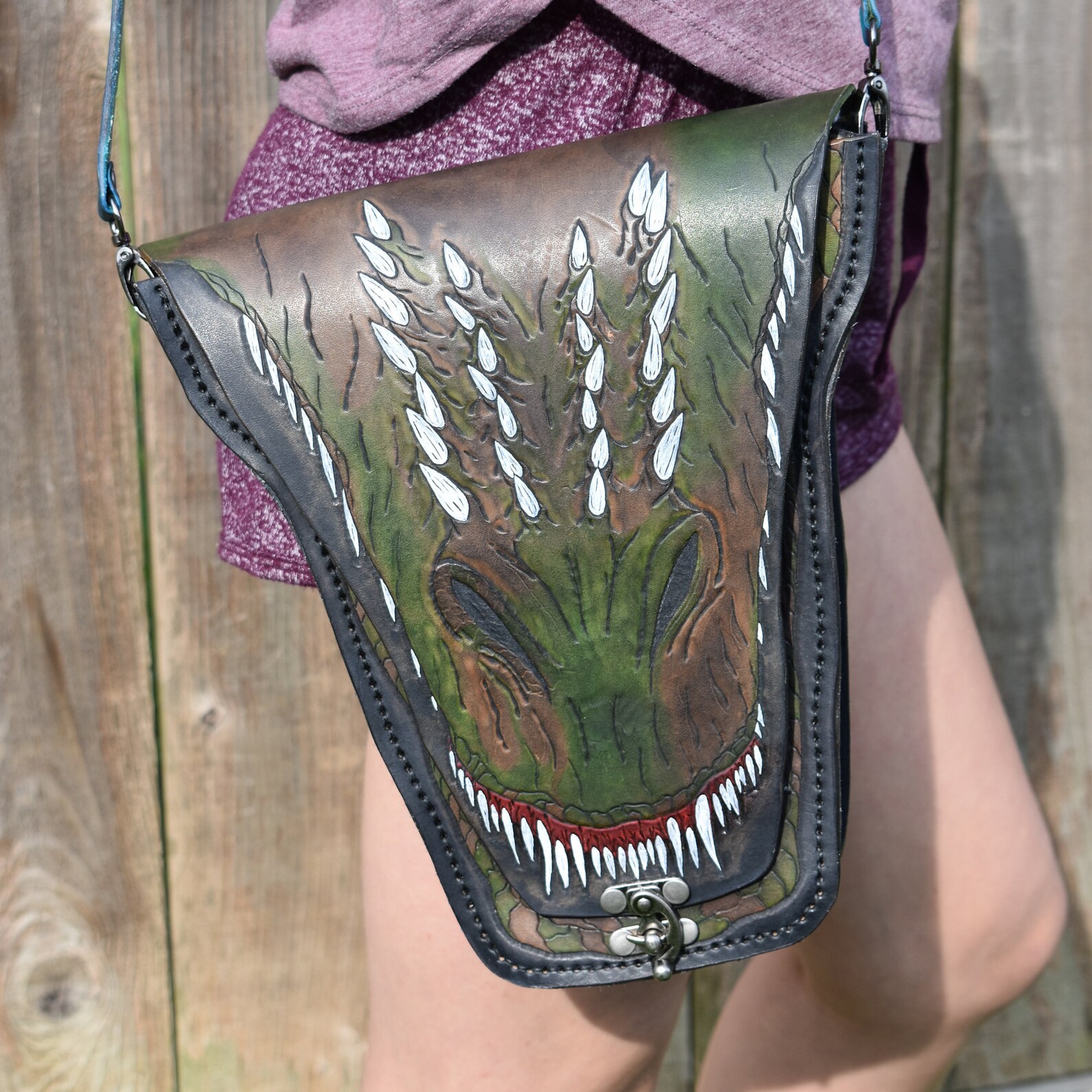 Leather Dragon Purse and Belt Pouch | Etsy