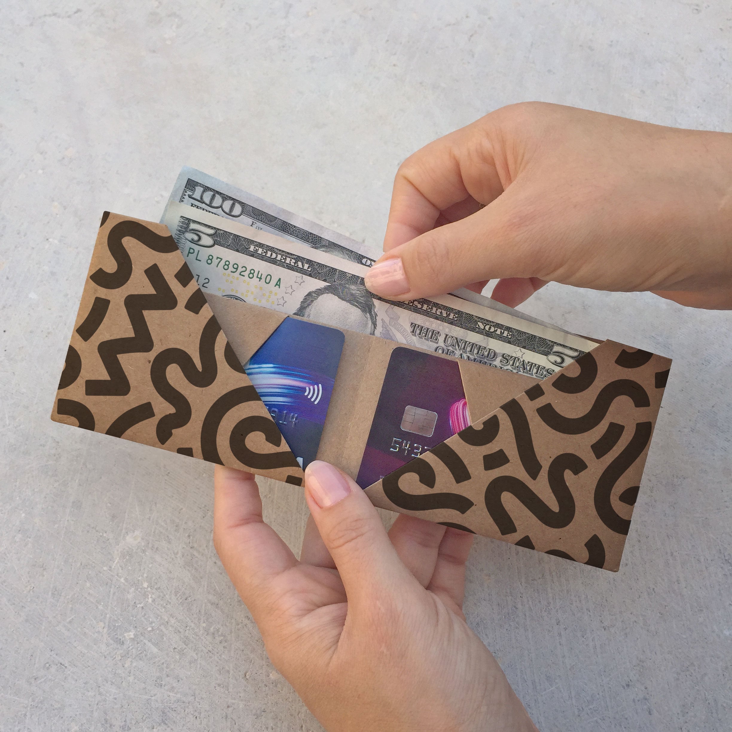 Abstract Doodle, Origami Paper Wallet, Handmade, Vegan, Sustainable ...