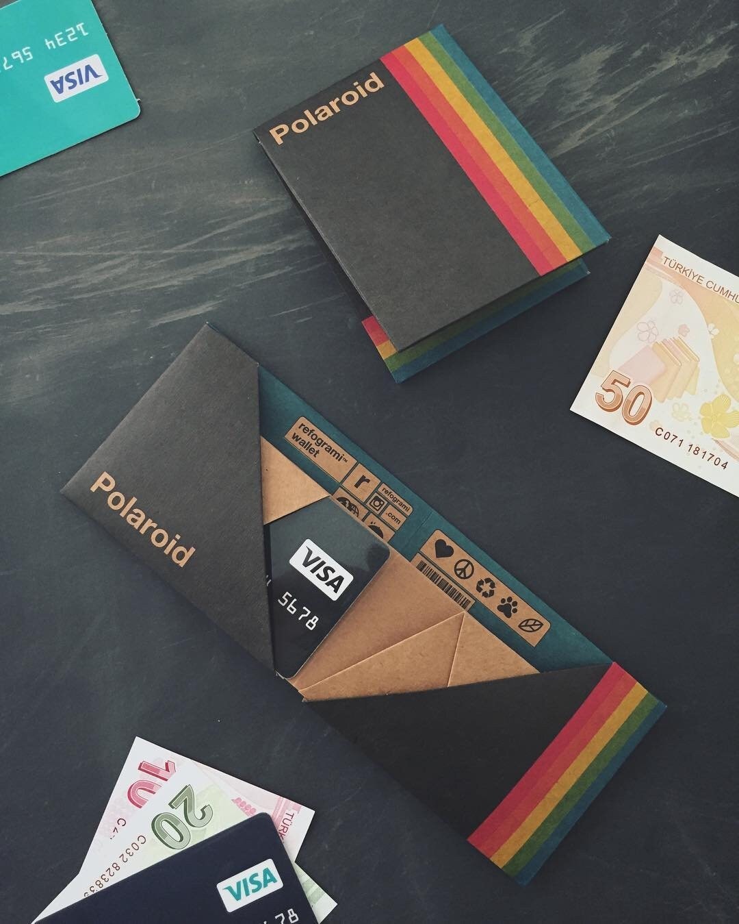 Polaroid, Origami Paper Wallet, Handmade, Vegan, Sustainable, Gift, for ...