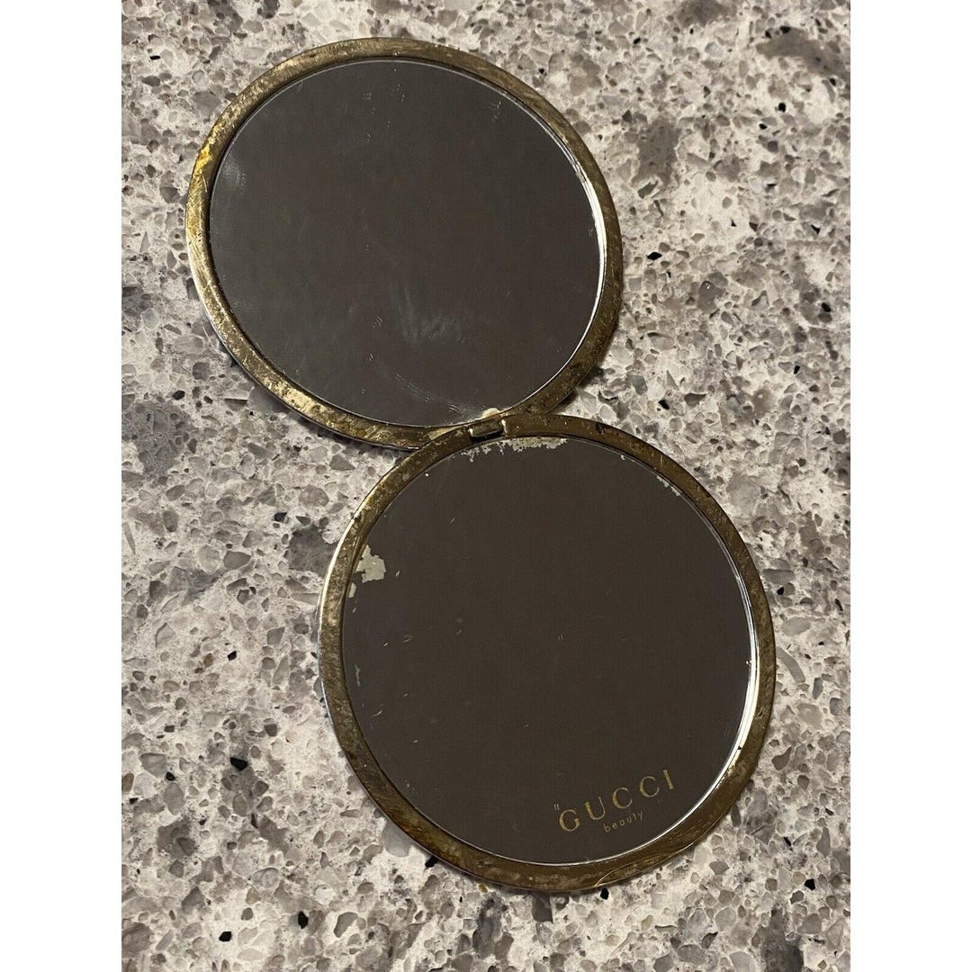 Gucci Parfums Gold GG Embossed Compact Mirror - Etsy