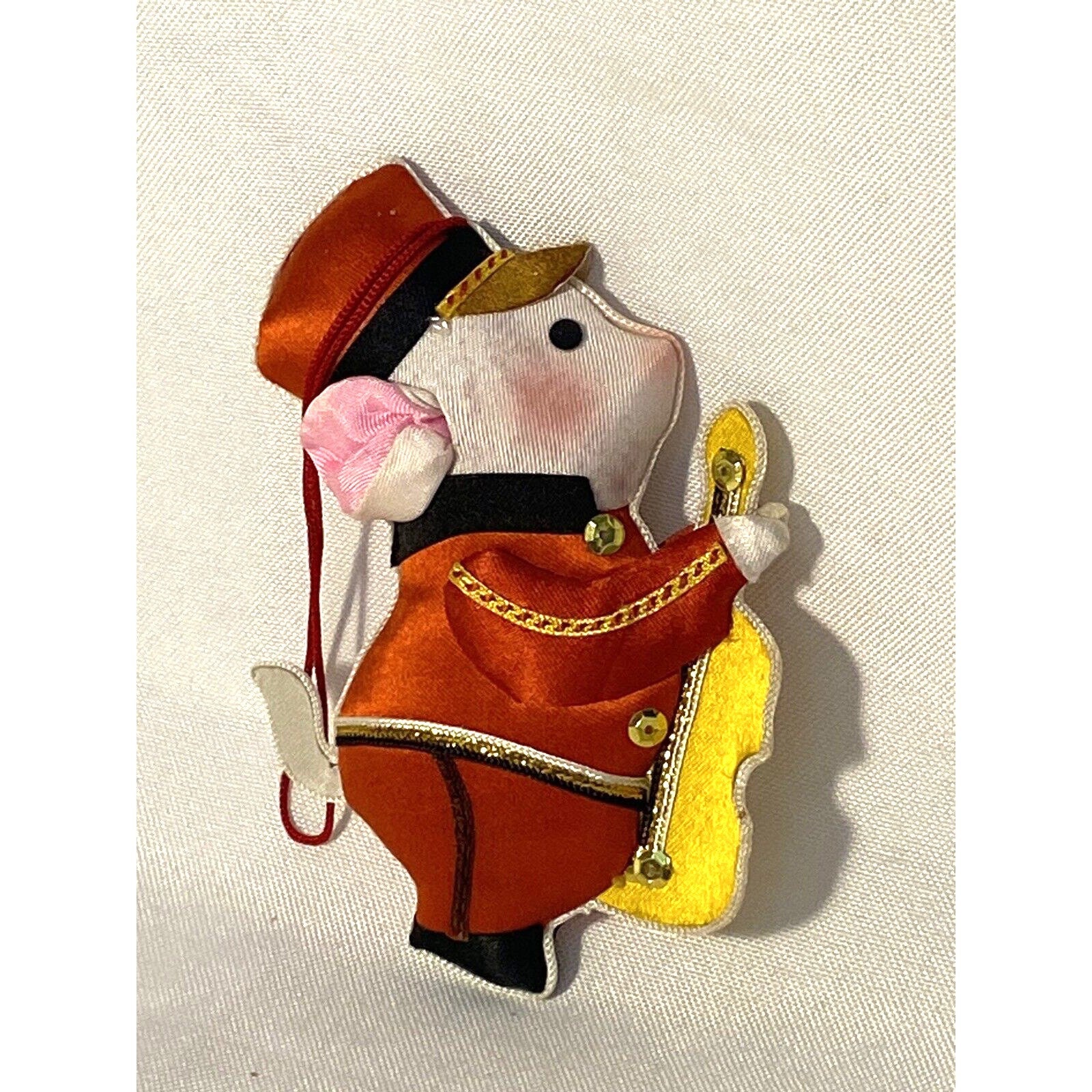 Vintage Puffy Satin Fabric Mouse Mice Ornament Red Suit Christmas ...