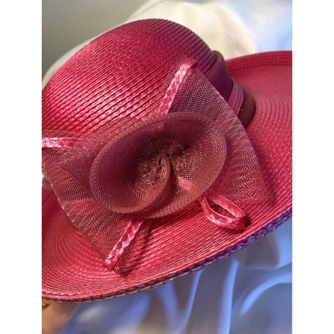Vintage Deborah of New York Hat Pink Straw Church Wedding Fancy - Etsy
