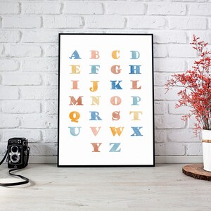 Alphabet Poster, Kids Room Wall Decor, Nursery Wall Art Print, ABC Wall ...