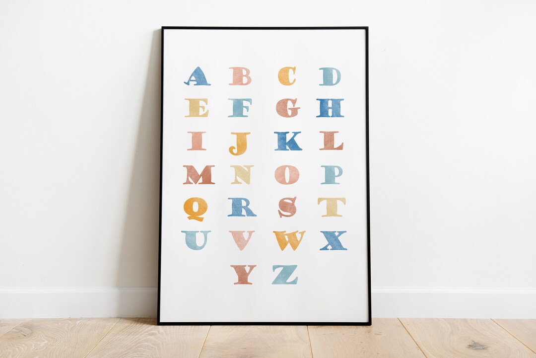 Alphabet Poster, Kids Room Wall Decor, Nursery Wall Art Print, ABC Wall ...