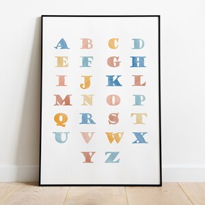 Alphabet Poster, Kids Room Wall Decor, Nursery Wall Art Print, ABC Wall ...