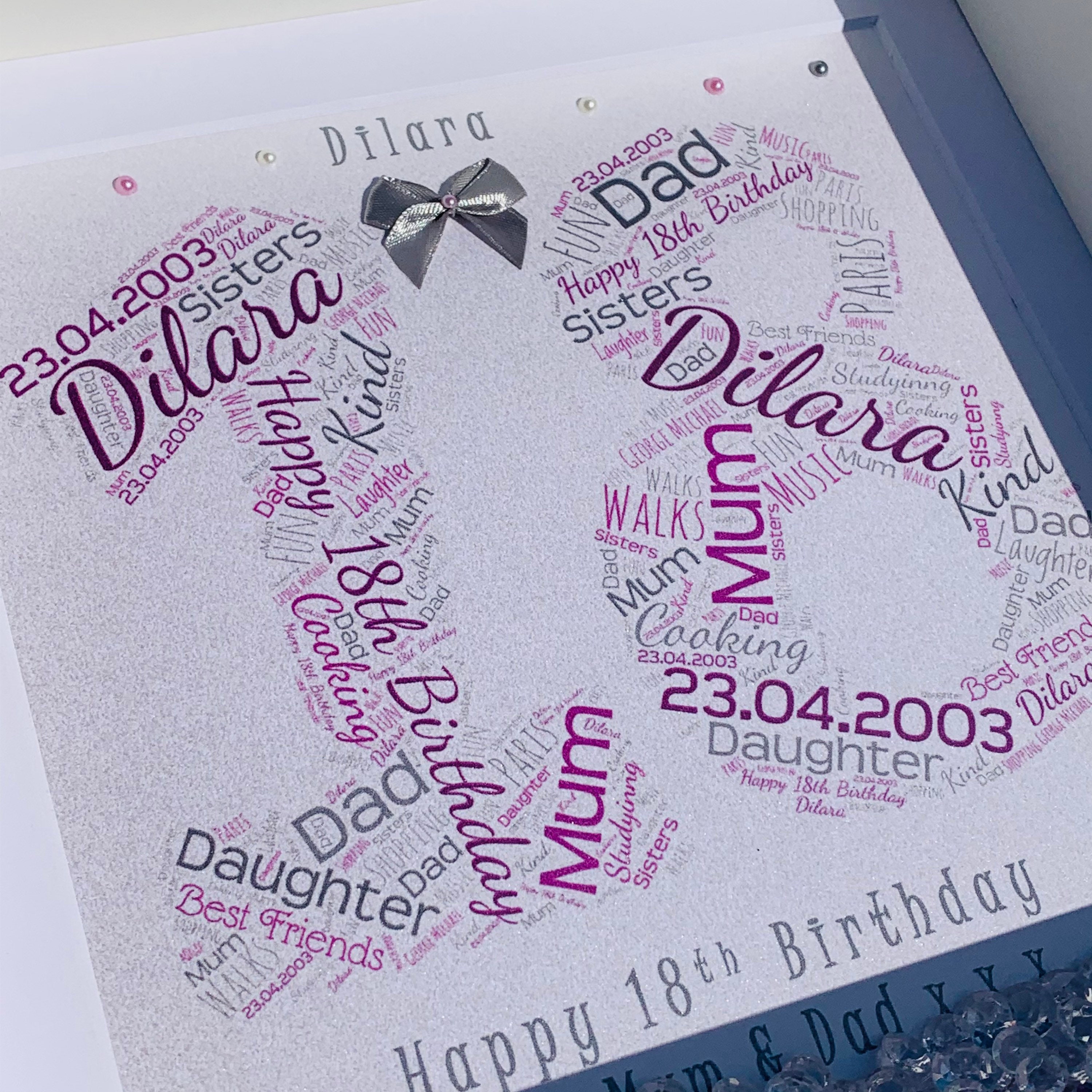 18th Word Art Milestone Birthday Frame - Etsy UK