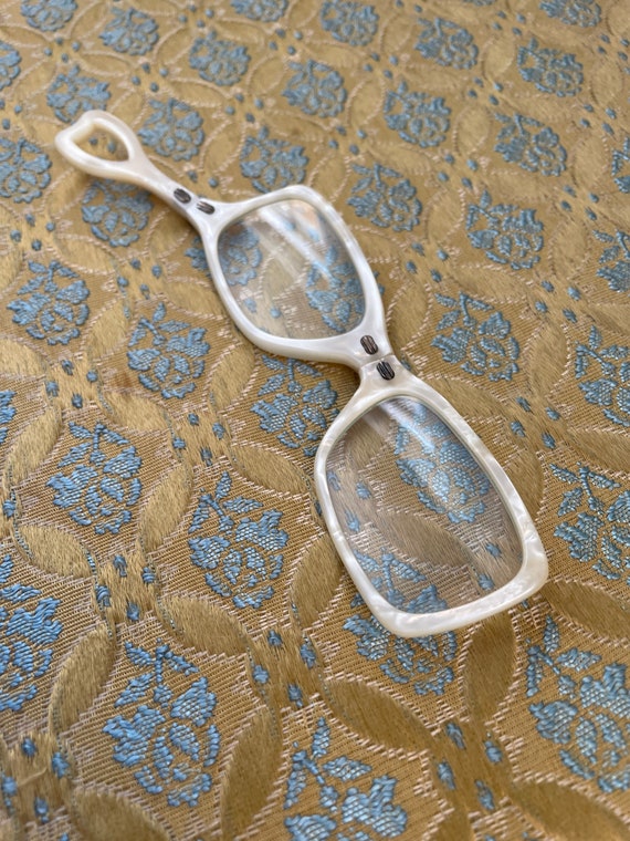 1940s Pearled Lucite Magnifying Glasses - Gem