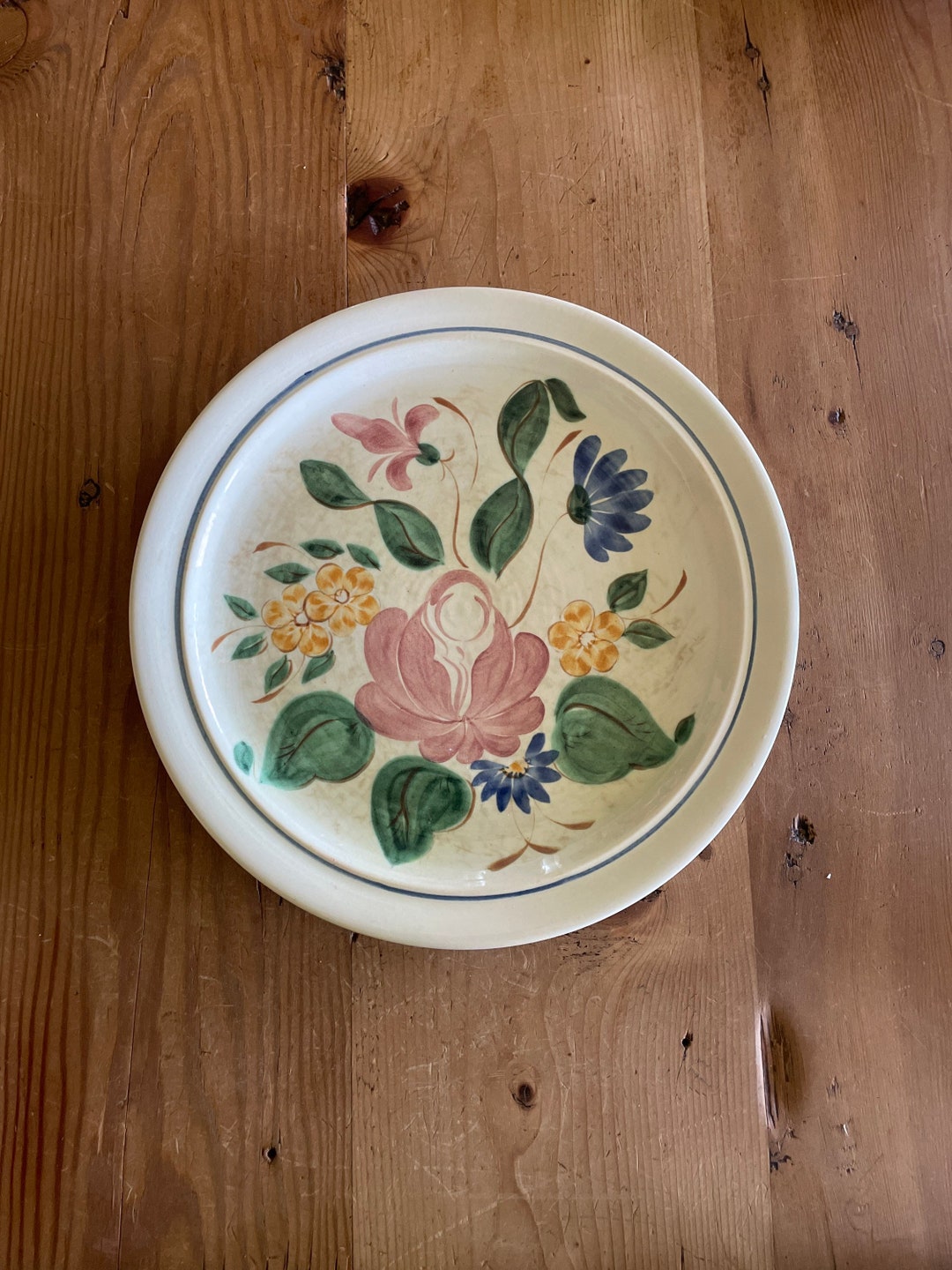 Vintage Mid Century Red Wing Pottery Hand Painted Plate 12” - Etsy