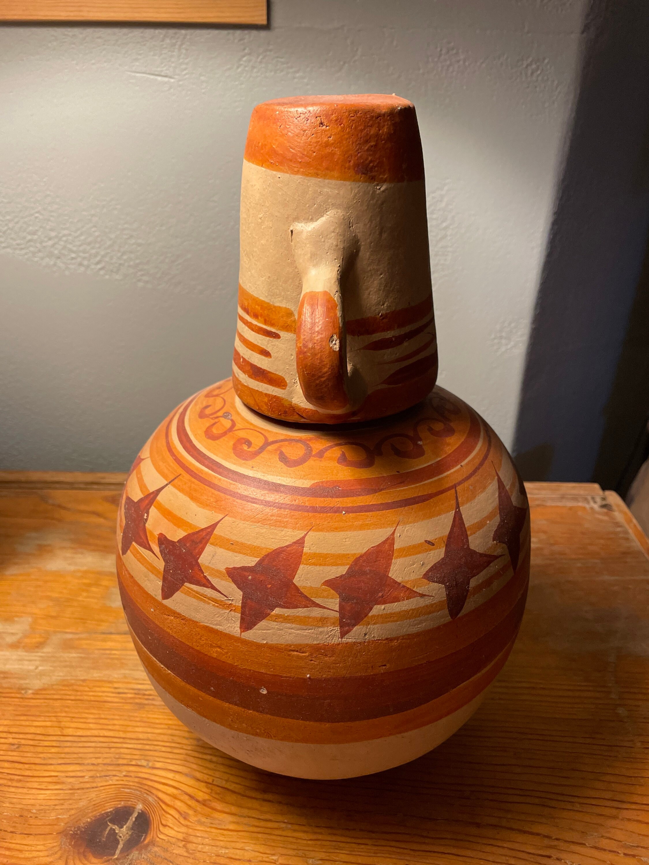 Vintage Handmade Mexican Water Jug and Taza - Etsy