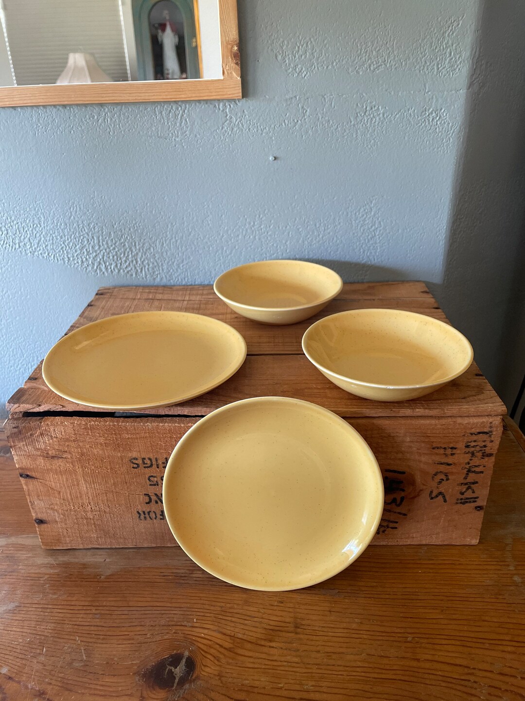 Vintage Ceramic Sunshine Yellow Dishes - Etsy