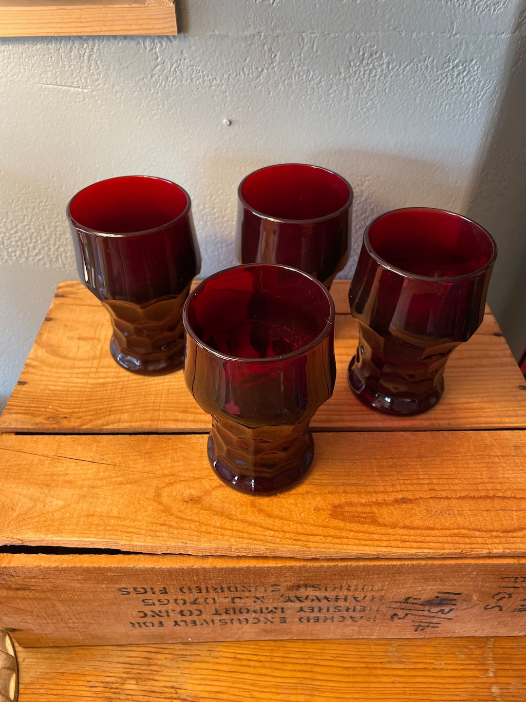 Ruby Red Vintage Glassware-4 - Etsy