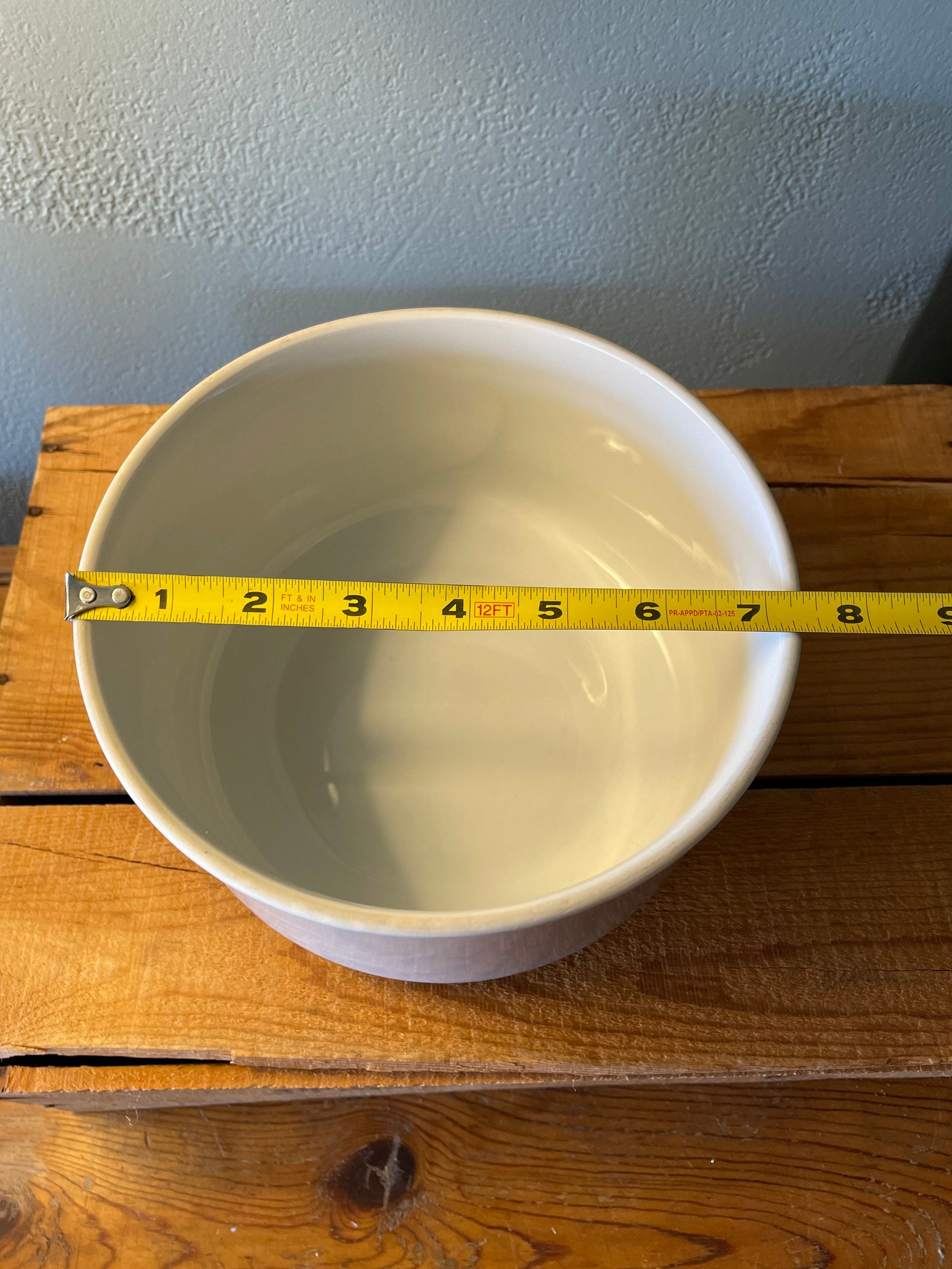 Vintage White Ceramic Salad Bowl - Etsy