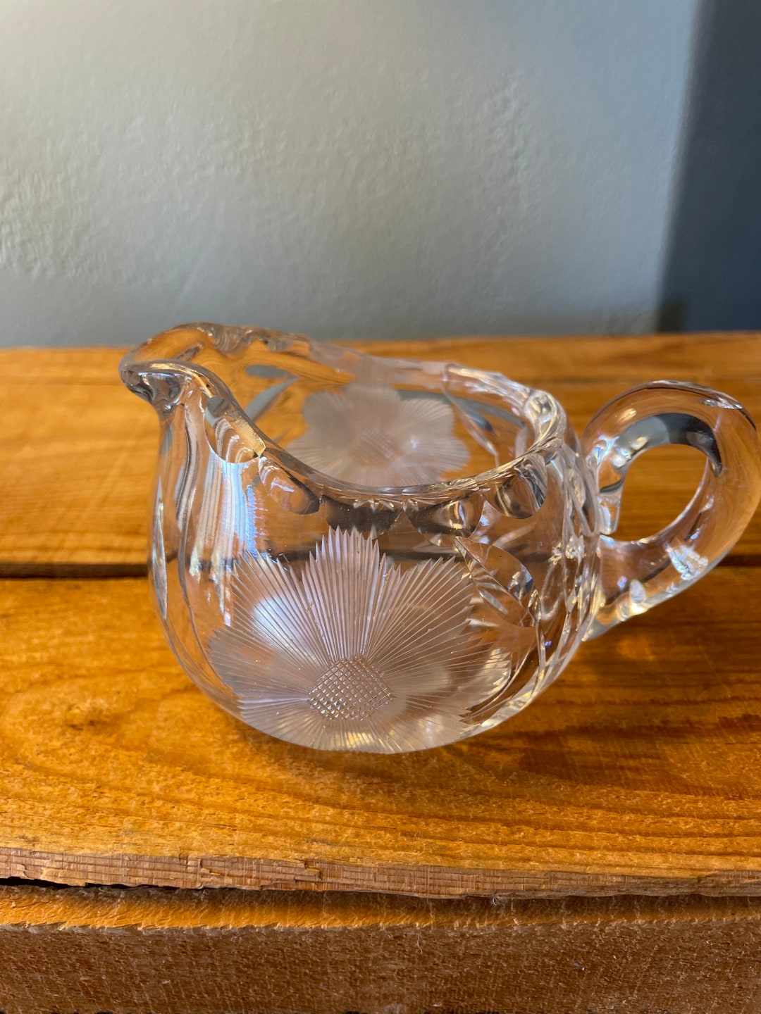 Vintage Cut Crystal Creamer - Etsy