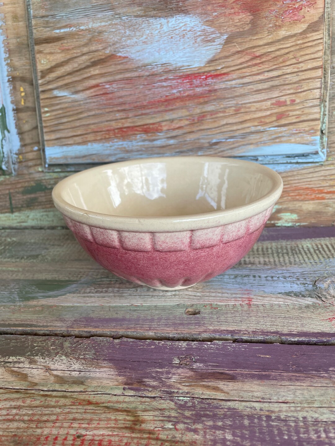 Vintage Ovenproof Pottery Bowl - Etsy
