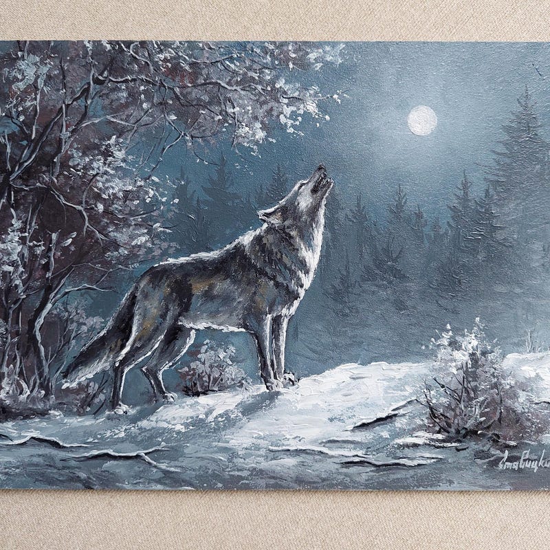 Gray Wolf Art - Etsy