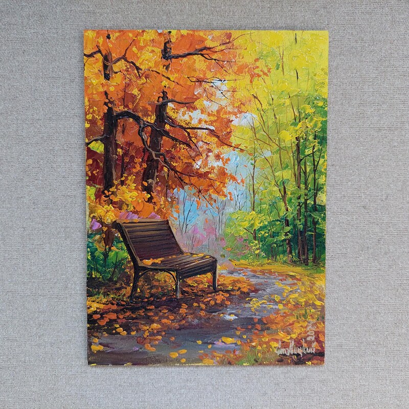 Park Bench Painting - Etsy