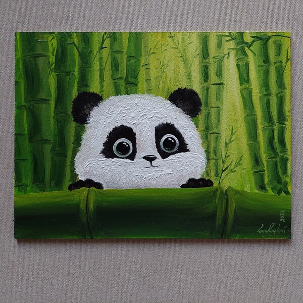 Panda Painting - Etsy