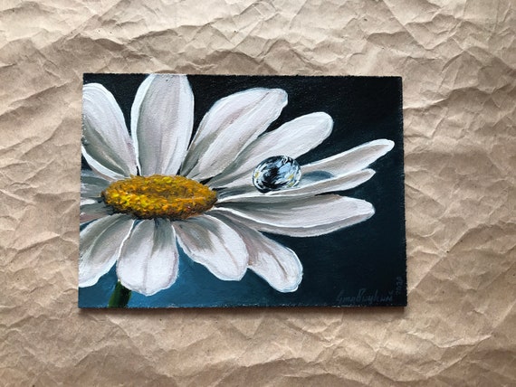 Daisy Painting White Daisy Flower Wall Art for Bedrooms - Etsy