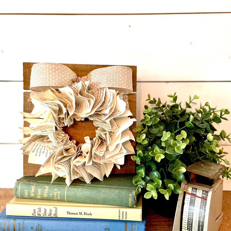 Book Page Wreath - Etsy
