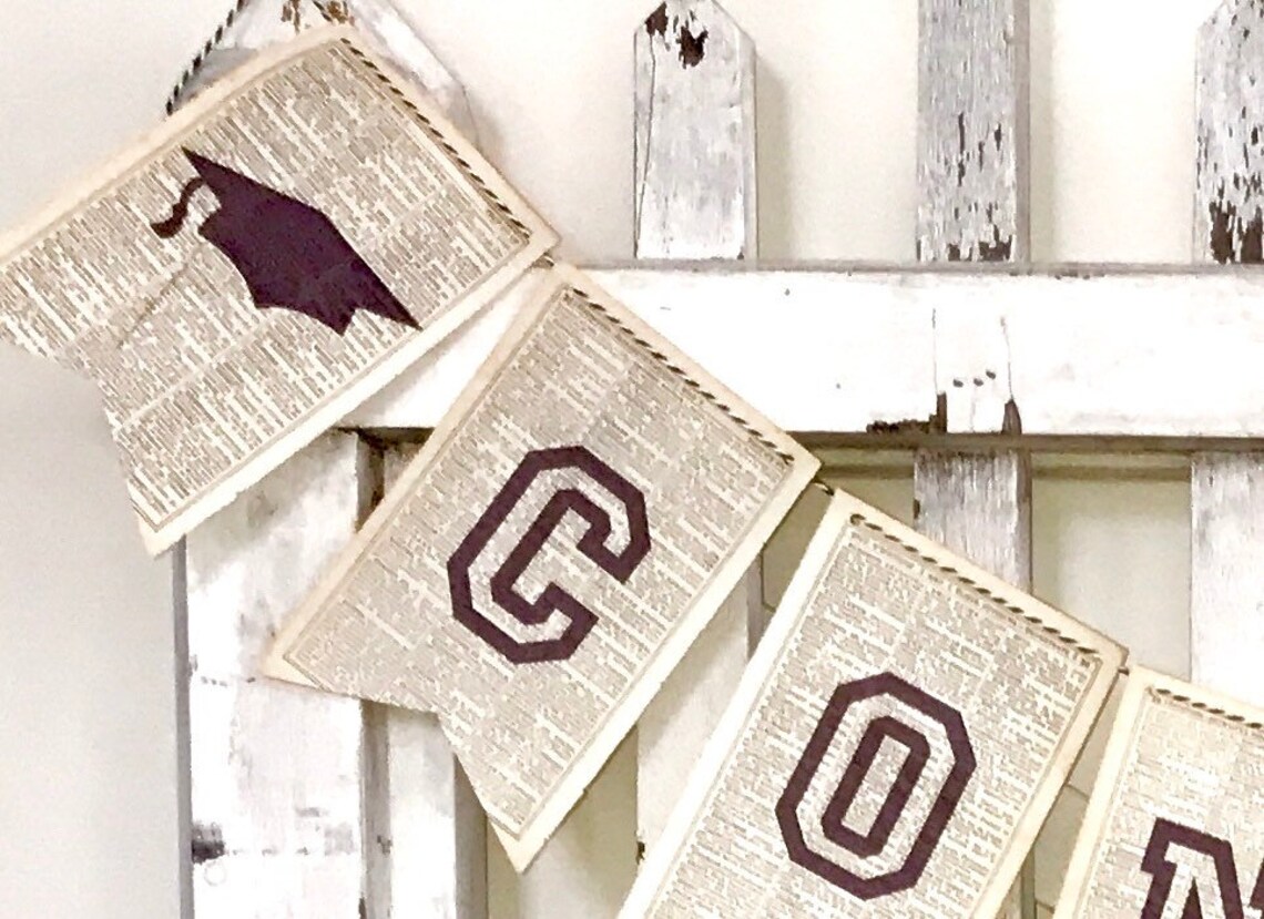 Graduation Banner Book Page Banner Congrats Banner - Etsy