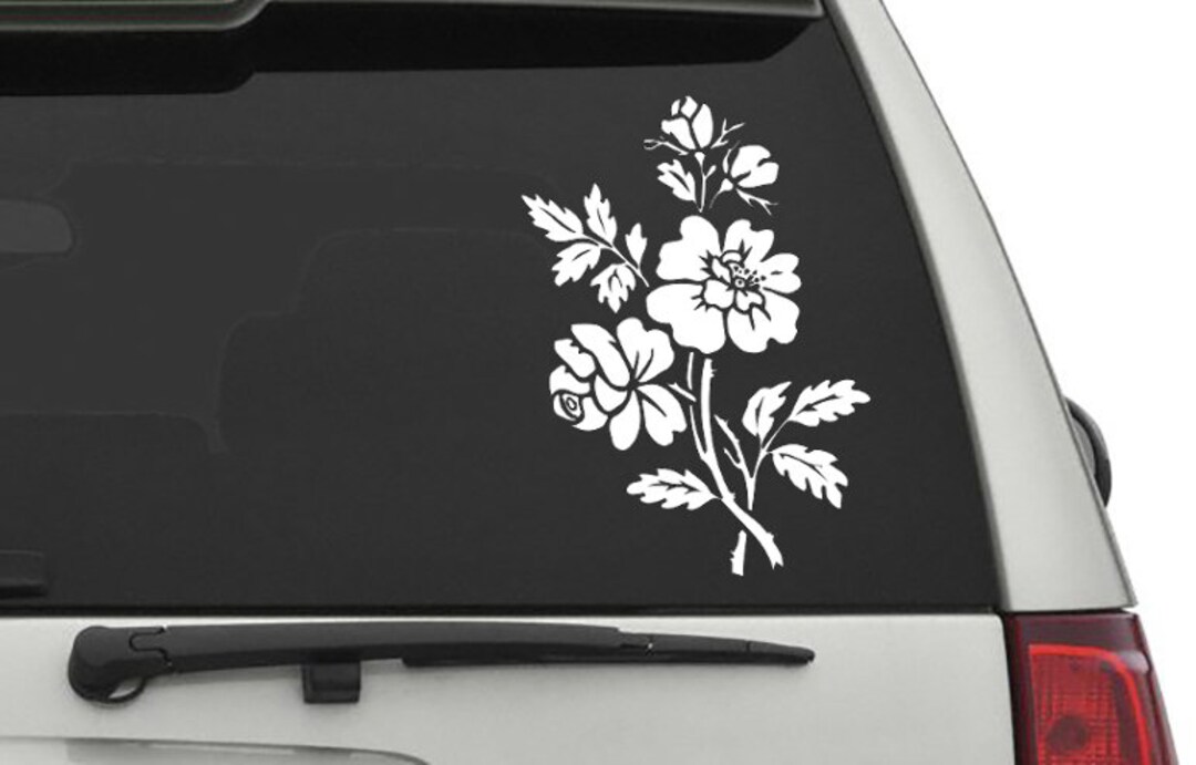 Rose FLORAL Vinyl Decal - Etsy