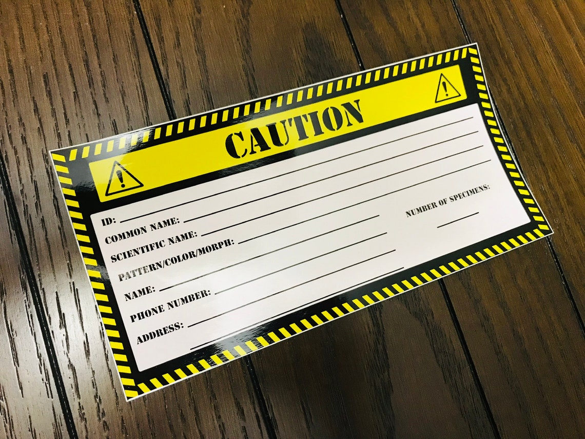 Caution Sticker 8in X 4in - Etsy
