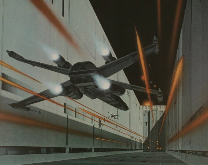 Death Star X-wing Fighter Luke Skywalker Hail of Laser Fire - Etsy