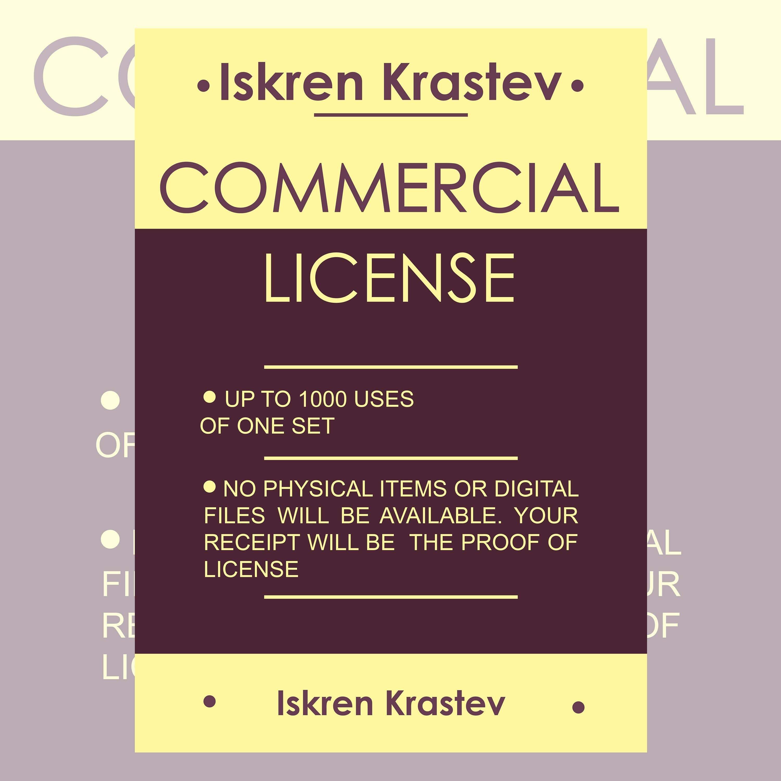 Commercial Use License for a One Set. - Etsy