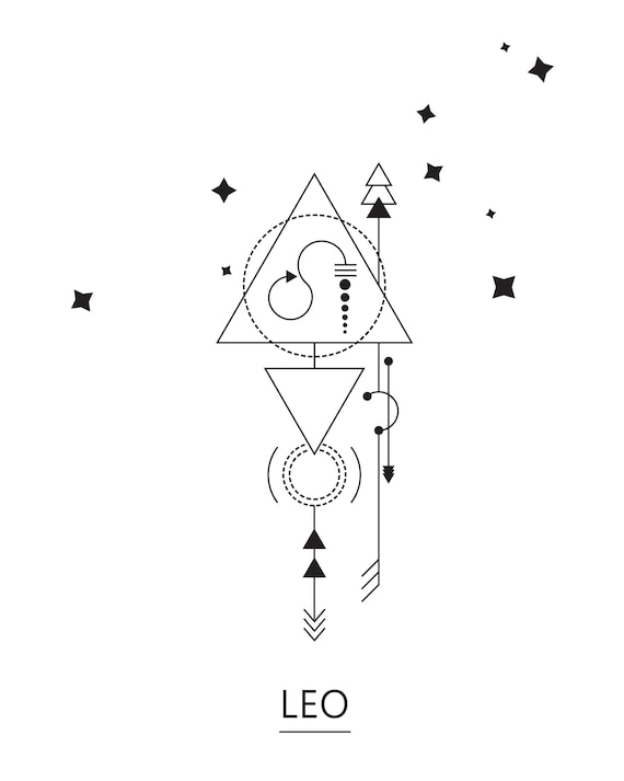 Svgjpeg Leo Zodiac Sign Minimalist Tattoo Constellation Etsy