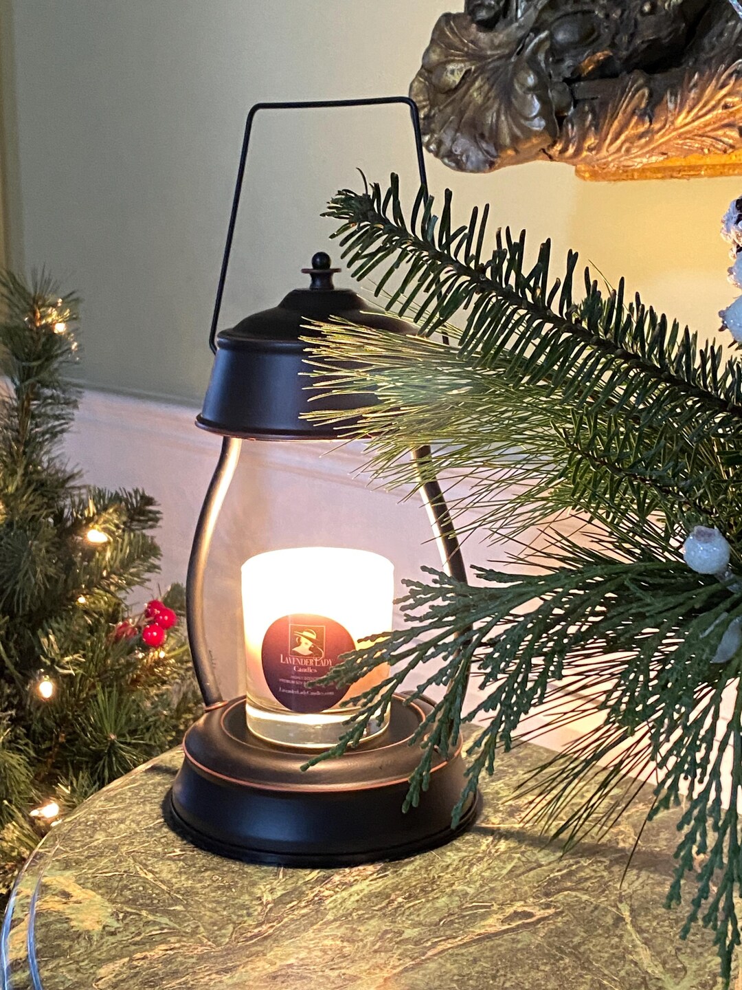 No Flame! Flameless Candle Lantern Style Lamp With Wickless Soy Candle ...